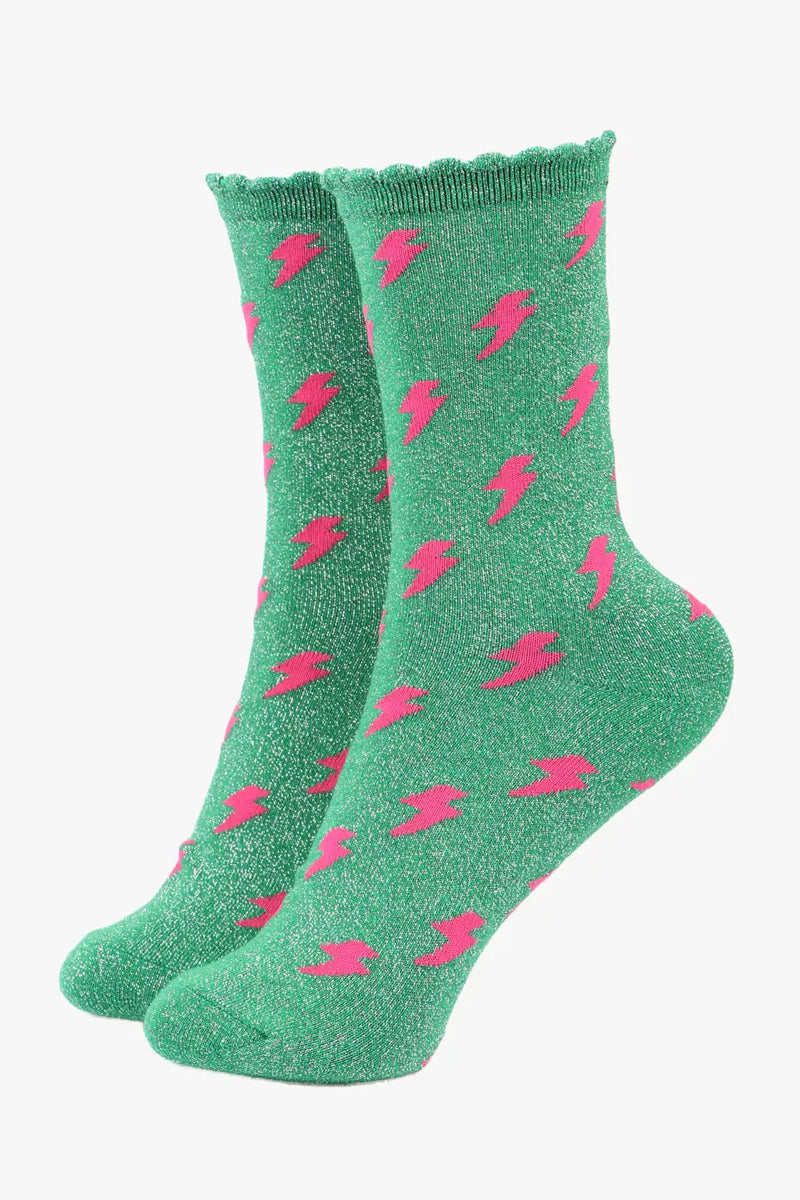 Glitter Ankle Socks - Lightning Bolt – whatLeilaloves